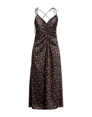 Sandro Satin Floral-print Midi Dress