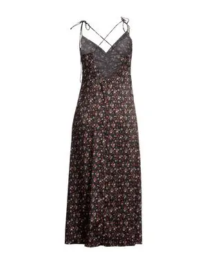 Sandro Satin Floral-print Midi Dress