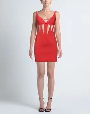 MUGLER Mini Bodycon Dress - Red