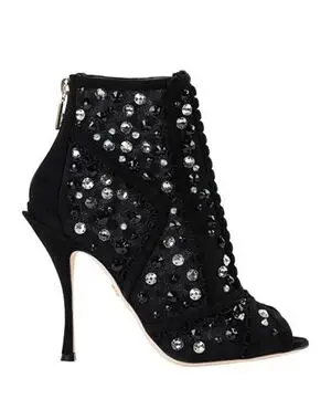 Dolce & Gabbana Ankle Boots With Crystal Embellishments