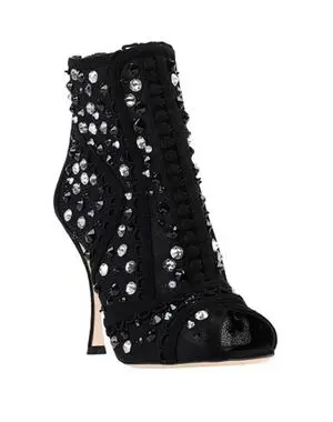 Dolce & Gabbana Ankle Boots With Crystal Embellishments