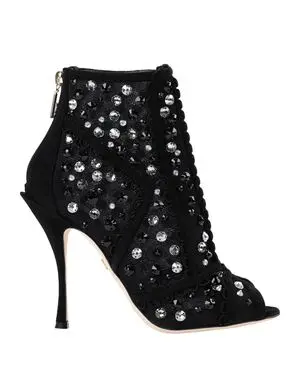 Dolce & Gabbana Ankle Boots With Crystal Embellishments