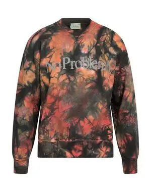 Aries Printed Fleece Crewneck Sweatshirt - Orange