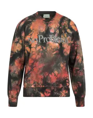 Aries Printed Fleece Crewneck Sweatshirt - Orange