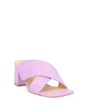 BALDININI Soft Leather Slide Sandals - Light Purple
