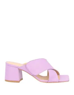 BALDININI Soft Leather Slide Sandals - Light Purple