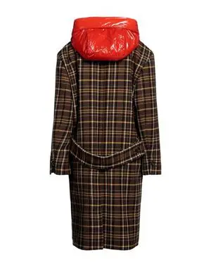 Dsquared2 Tartan Virgin Wool Blend Coat With Hood