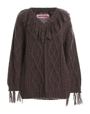 PINK MEMORIES Cable-knit Sweater With Fringe Detail