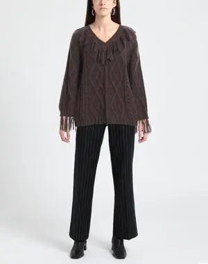 PINK MEMORIES Cable-knit Sweater With Fringe Detail