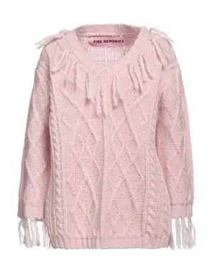 PINK MEMORIES Cable-knit Sweater With Fringe Detail