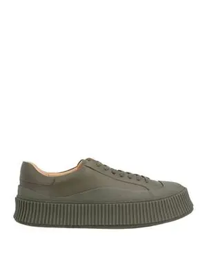 JIL SANDER Leather Low-Top Sneakers Green