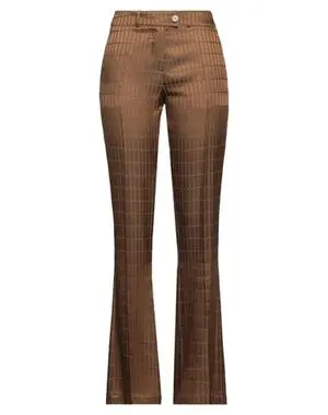 ALYSI Checked Twill Wide Leg Pants