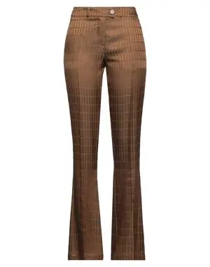 ALYSI Checked Twill Wide Leg Pants