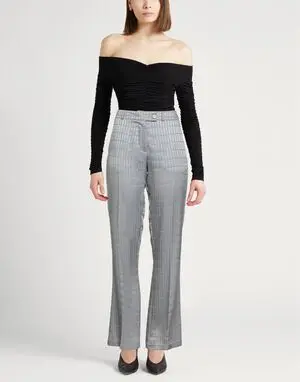 ALYSI Checked Twill Wide Leg Pants