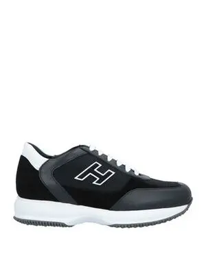 Hogan Sneakers Size Soft Leather, Textile Fibers - Black