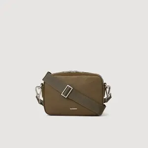 Sandro Sandro Saffiano Motif Leather Bag Dark Khaki