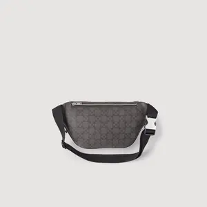 Sandro Square Cross Coated Canvas Belt Bag