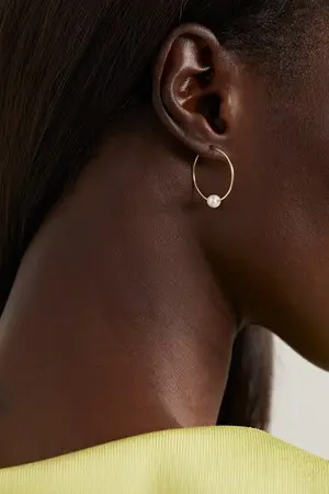 MELISSA JOY MANNING 14-karat Recycled Pearl Hoop Earrings