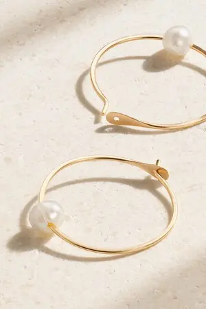 MELISSA JOY MANNING 14-karat Recycled Pearl Hoop Earrings