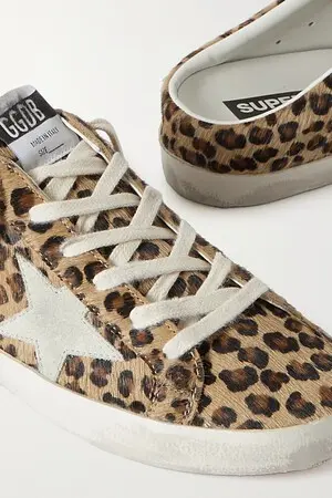 GOLDEN GOOSE Super-star Sabot Leopard-print Slip-on Sneakers - Brown