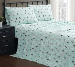TRULY SOFT Snowman Wonderland King Flannel Shee T Set - One-color