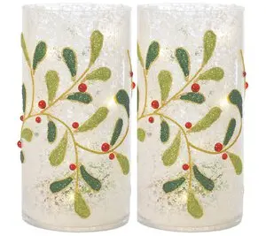 MELROSE Beaded Glass Mistletoe Candle Holder - One-color