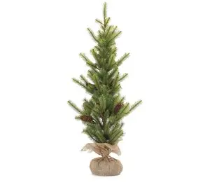 MELROSE Pine Tree With Burlap Base 3'h - One-color