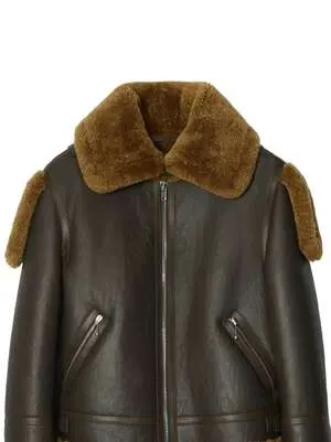 Burberry Shearling Leather Aviator Jacket
