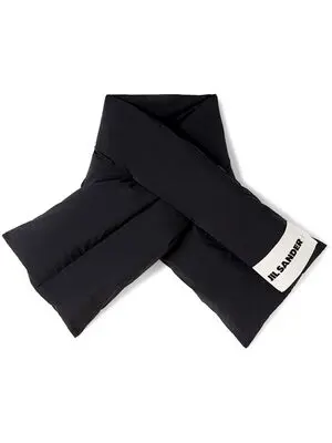 JIL SANDER Logo-patch Padded Scarf - Black