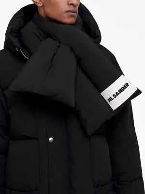 JIL SANDER Logo-patch Padded Scarf - Black