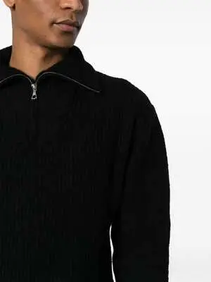 Officine Générale High-neck Ribbed Jumper - Black