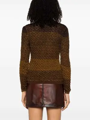 ISA BOULDER Shirred-effect Striped Jumper