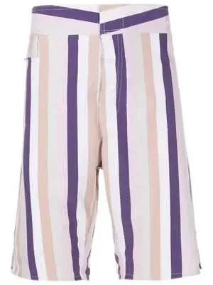 AMIR SLAMA Striped Bermuda Shorts - Neutrals