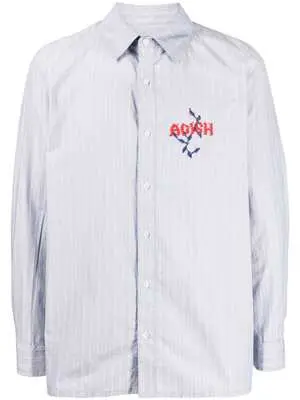 ADISH Nafnuf Logo-embroidered Striped Shirt