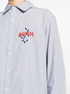 ADISH Nafnuf Logo-embroidered Striped Shirt