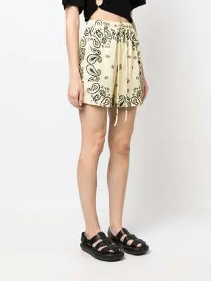 Nanushka Paisley Print Silk Shorts