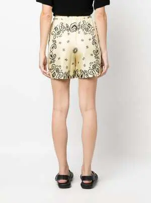 Nanushka Paisley Print Silk Shorts