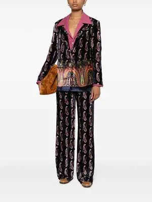 Etro Patterned Jacquard Velvet Trousers