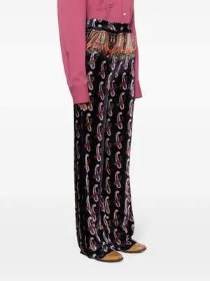 Etro Patterned Jacquard Velvet Trousers
