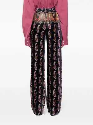Etro Patterned Jacquard Velvet Trousers