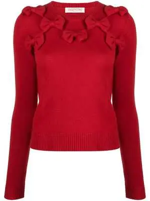 Valentino Garavani Bow-embellished Virgin Wool Jumper