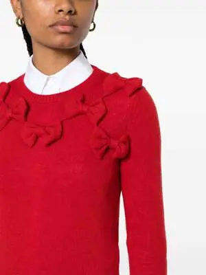 Valentino Garavani Bow-embellished Virgin Wool Jumper