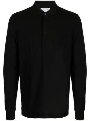 Lacoste Logo-patch Long-sleeve Polo Shirt - Black