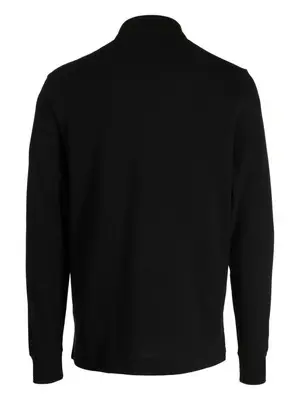 Lacoste Logo-patch Long-sleeve Polo Shirt - Black