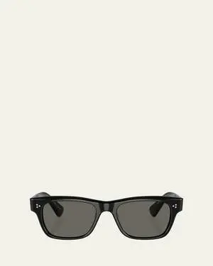 Oliver Spencer Birell Sun Rectangle Sunglasses - Black