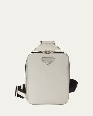 Prada Prada Saffiano Leather Sling Backpack Bianco