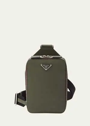 Prada Prada Saffiano Leather Sling Backpack F0466 Loden