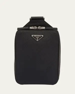 Prada Prada Saffiano Leather Sling Backpack Nero