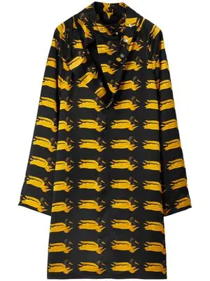 Burberry Duck-print Silk Minidress