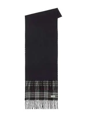 Burberry Check-print Cashmere Reversible Scarf - Blue